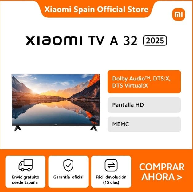 Xiaomi TV A 32 2025, Pantalla HD, Dolby Audio™, DTS:X, DTS Virtual:X ...