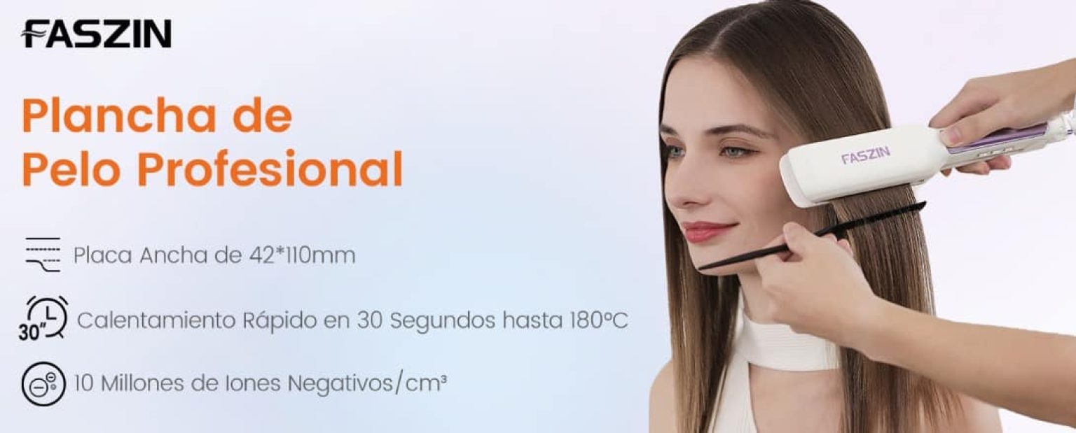 Faszin Plancha de Pelo con Placa de 42 mm de Ancho, Plancha de Titanio ...