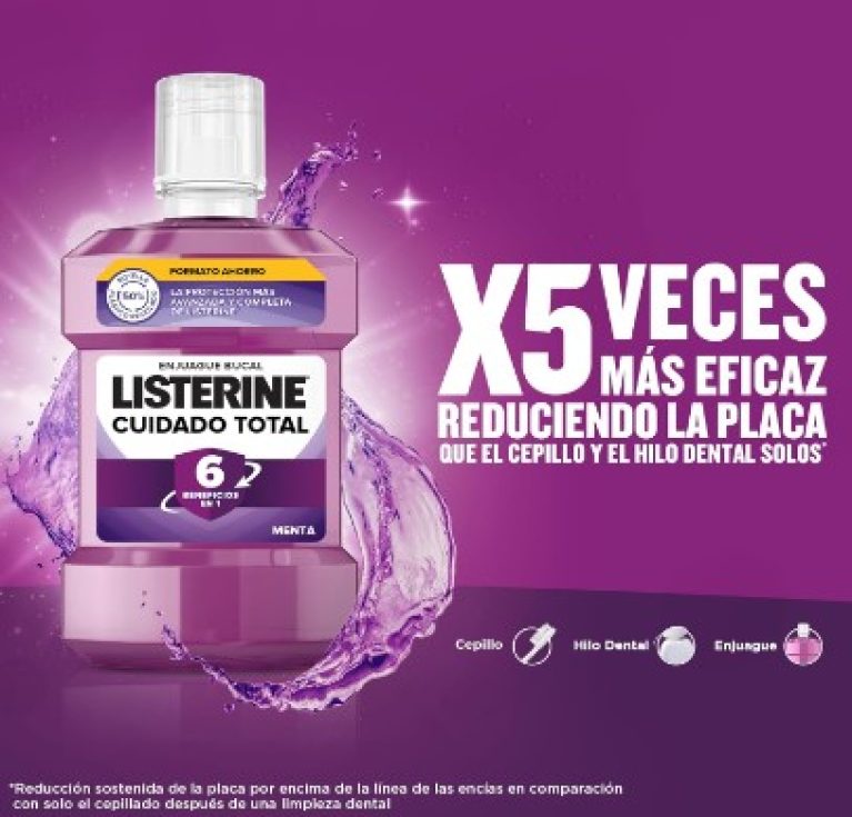 Listerine Cuidado Total (pack de 2 x 1 L), enjuague bucal con flúor ...