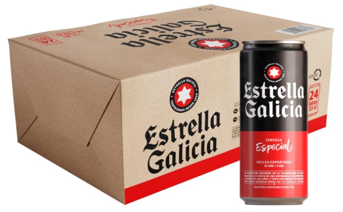 Cerveza Estrella Galicia Especial, Lager Especial, Pack de 24 Latas x ...