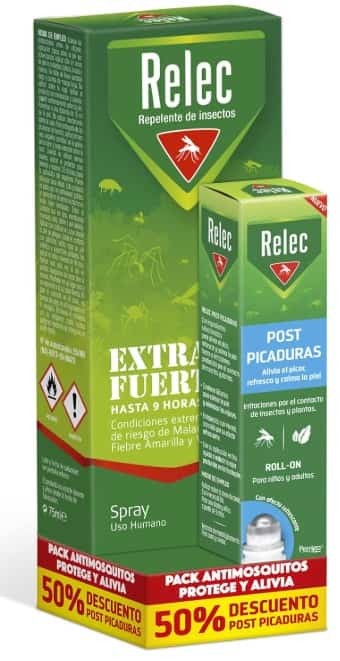 Relec Pack antimosquitos Spray Extra Fuerte + Relec Post-Picaduras ...